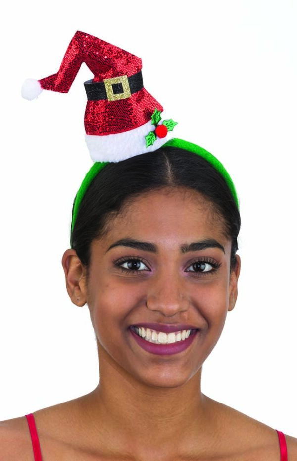 Glitter Santa Mini Hat on Headband – Kostume Room